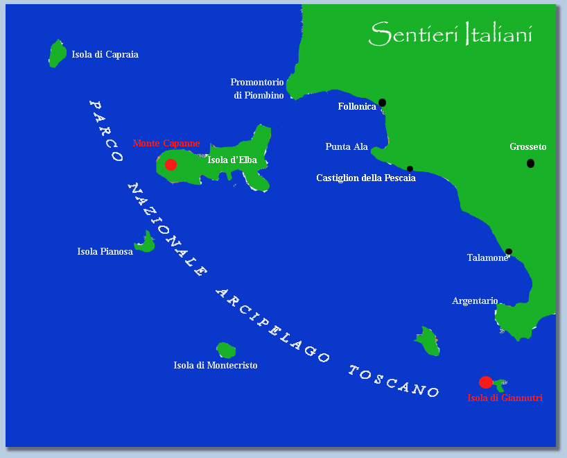 parco arcipelago toscano itinerario a piedi, escursione, trekking isole ...